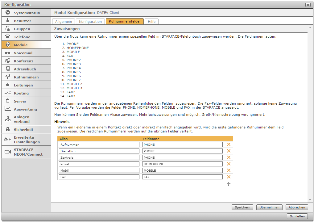 Telefonie Integration für DATEV :: o-byte.com Dokumentationen
